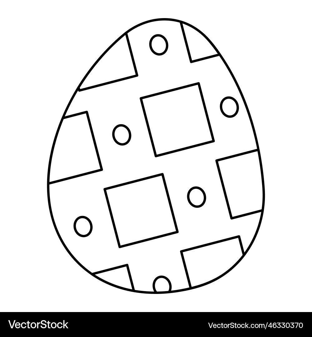 Easter egg with ovals and rectangles in the style Vector Image