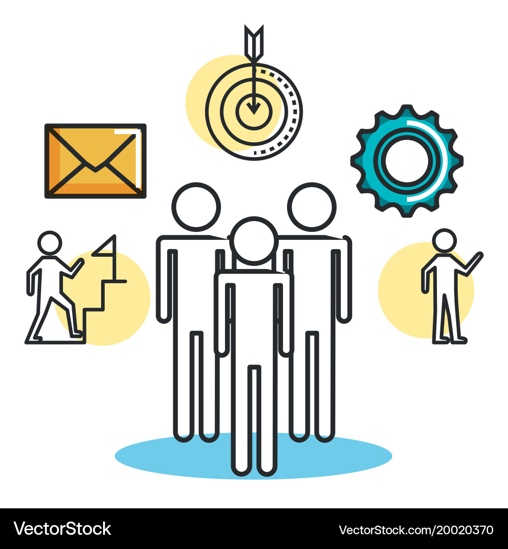 Engage business set icons Royalty Free Vector Image