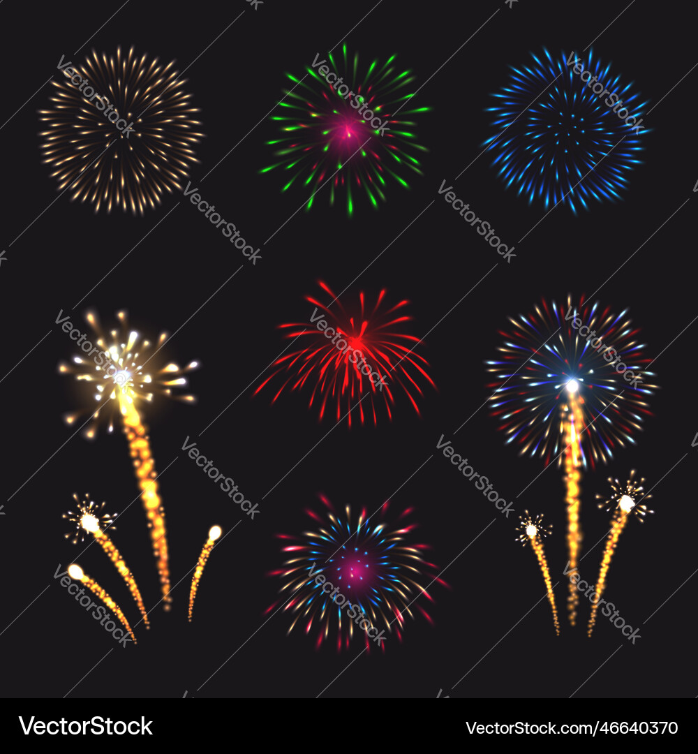 Fireworks set Royalty Free Vector Image - VectorStock