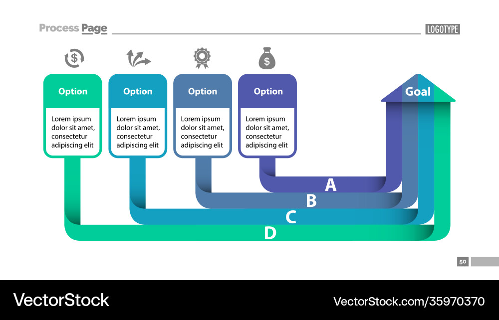 Four options diagram slidetemplate Royalty Free Vector Image