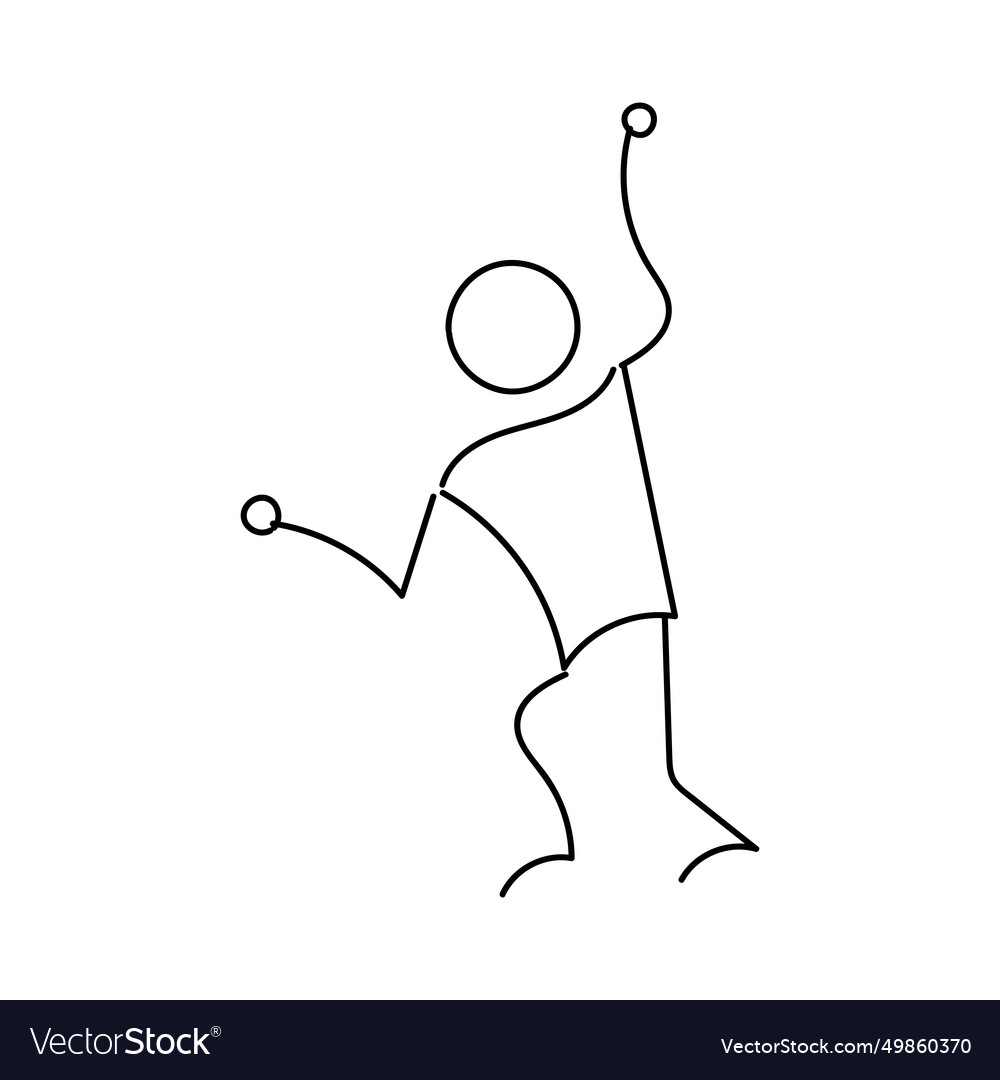 Funny Stickman Hand Drawn Style For Print Vector Image