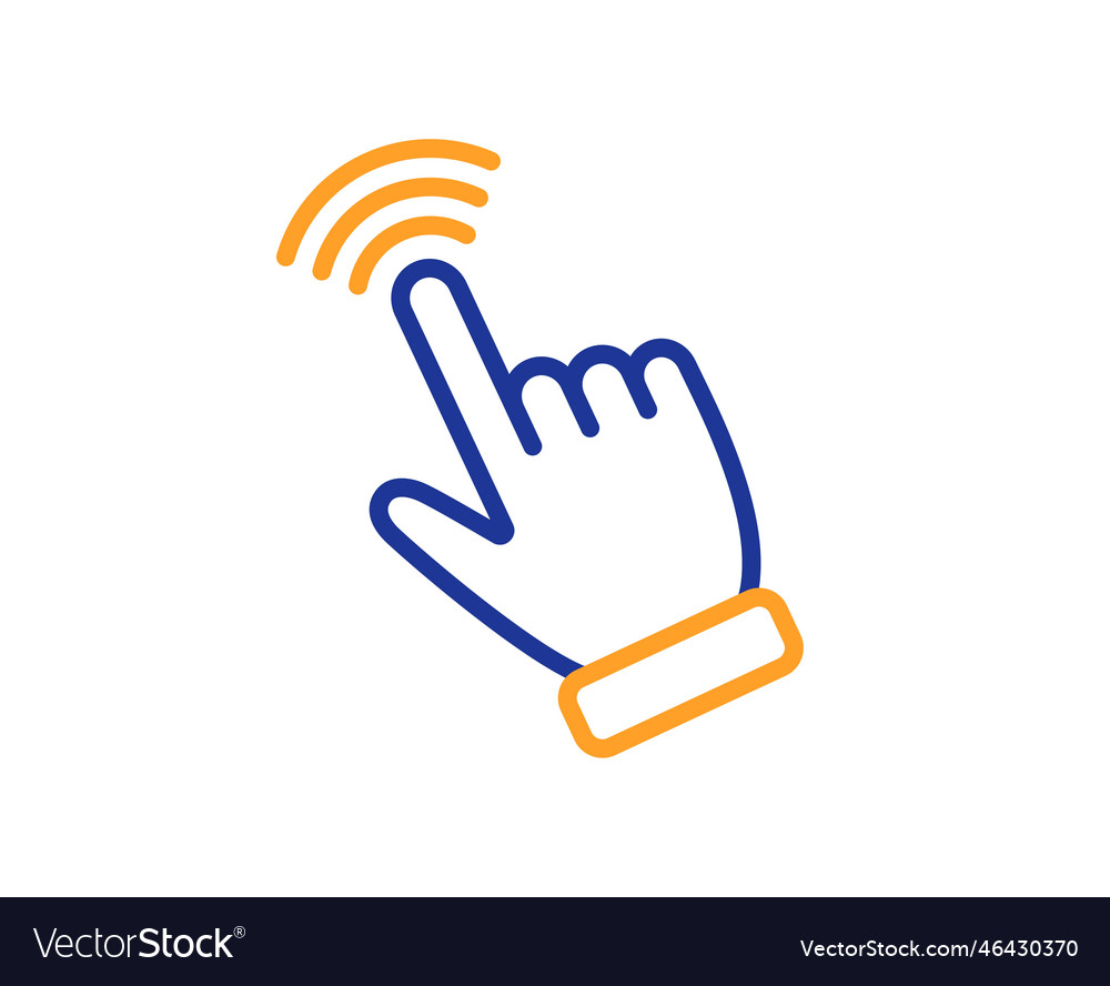 Hand Cursor Line Icon Click Action Sign Royalty Free Vector