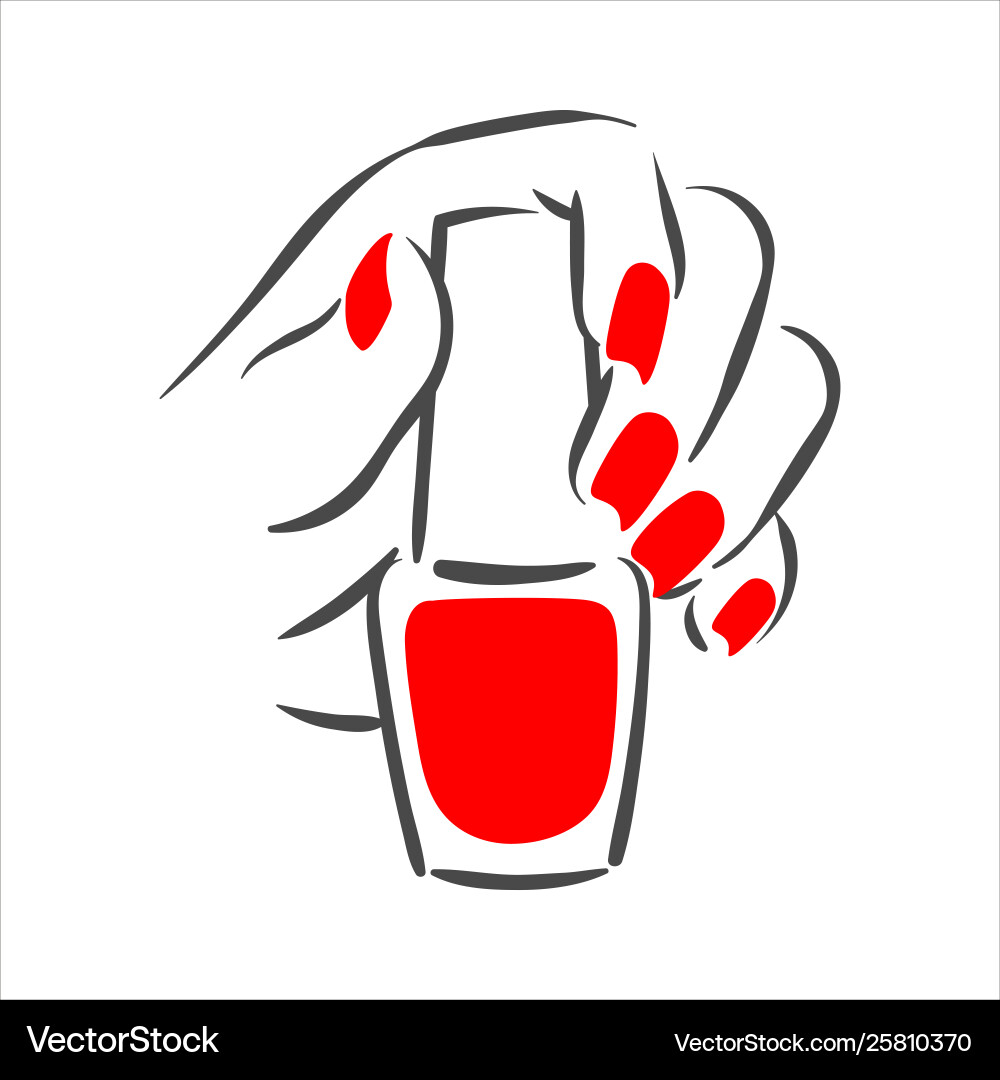 Hand drawn manicure Royalty Free Vector Image - VectorStock