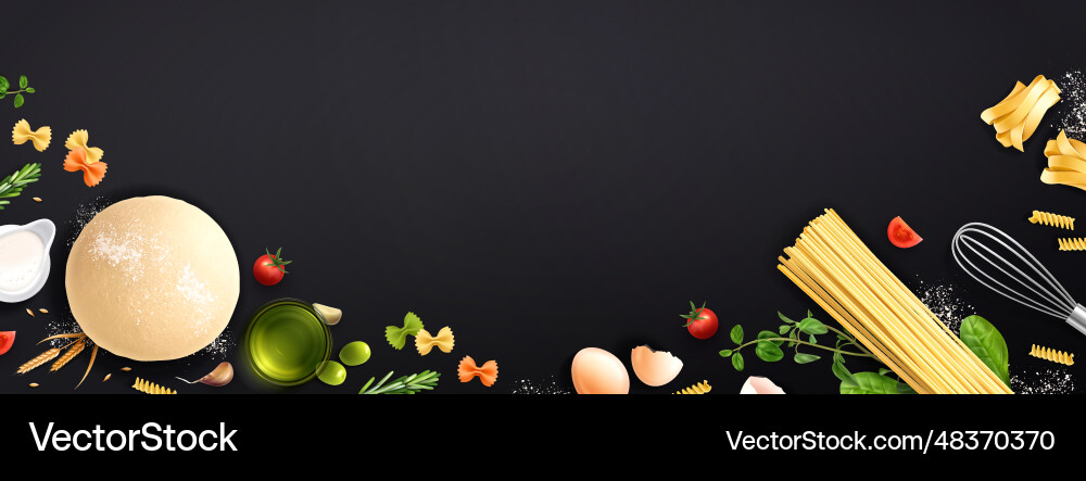 Italian pasta cooking composition Royalty Free Vector Image