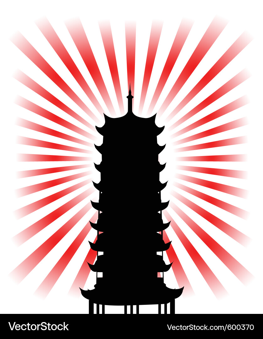 Japanese temple Royalty Free Vector Image - VectorStock