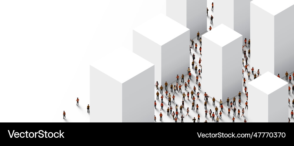 Large group of people is standing Royalty Free Vector Image