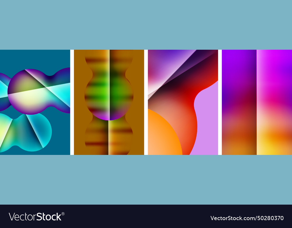 Liquid abstract shapes with gradient colors Vector Image