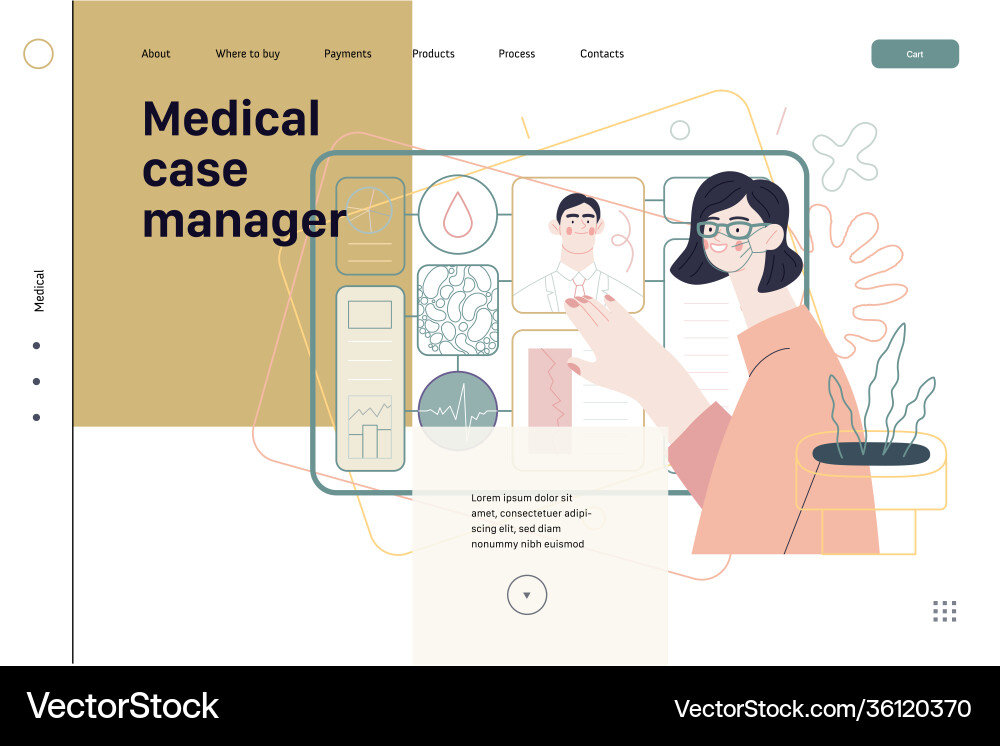 Medical insurance template - case manager Vector Image