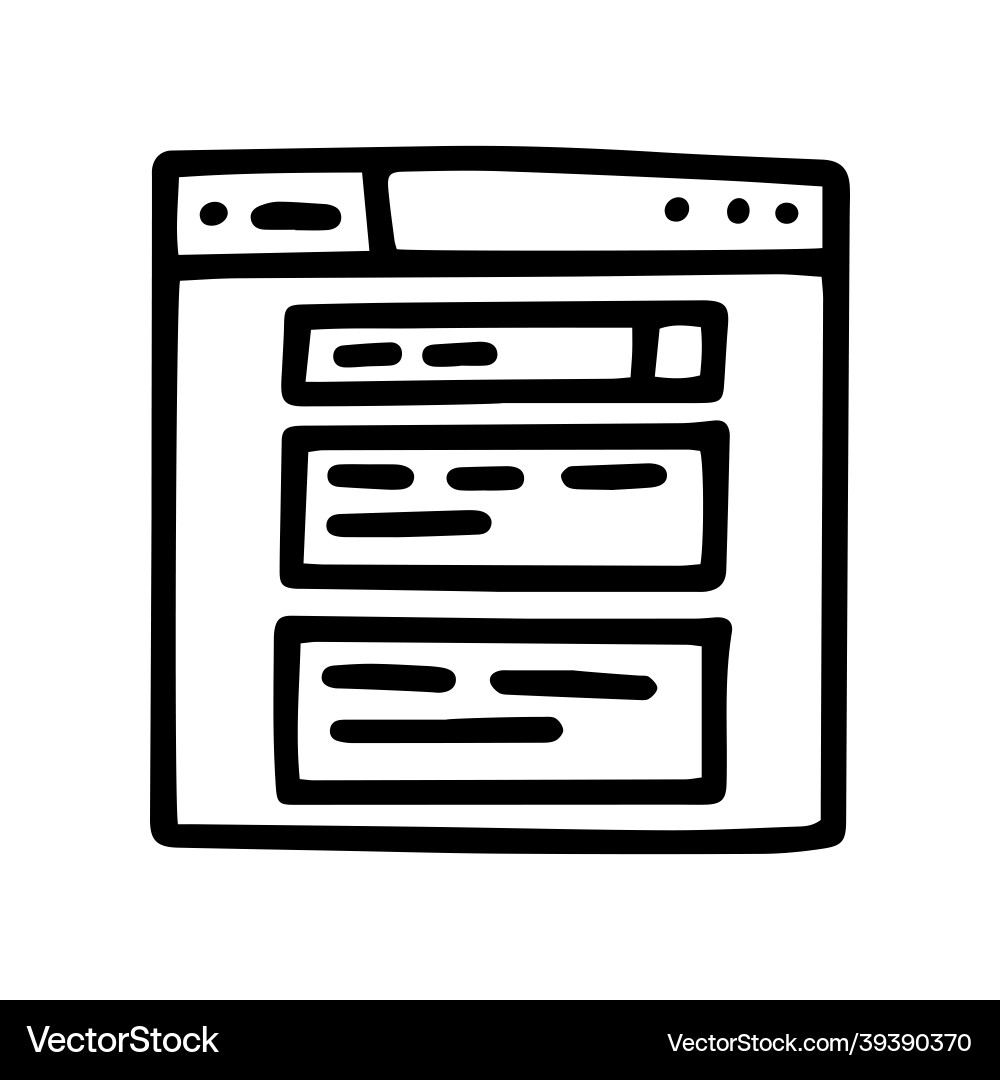 News site line doodle simple icon Royalty Free Vector Image