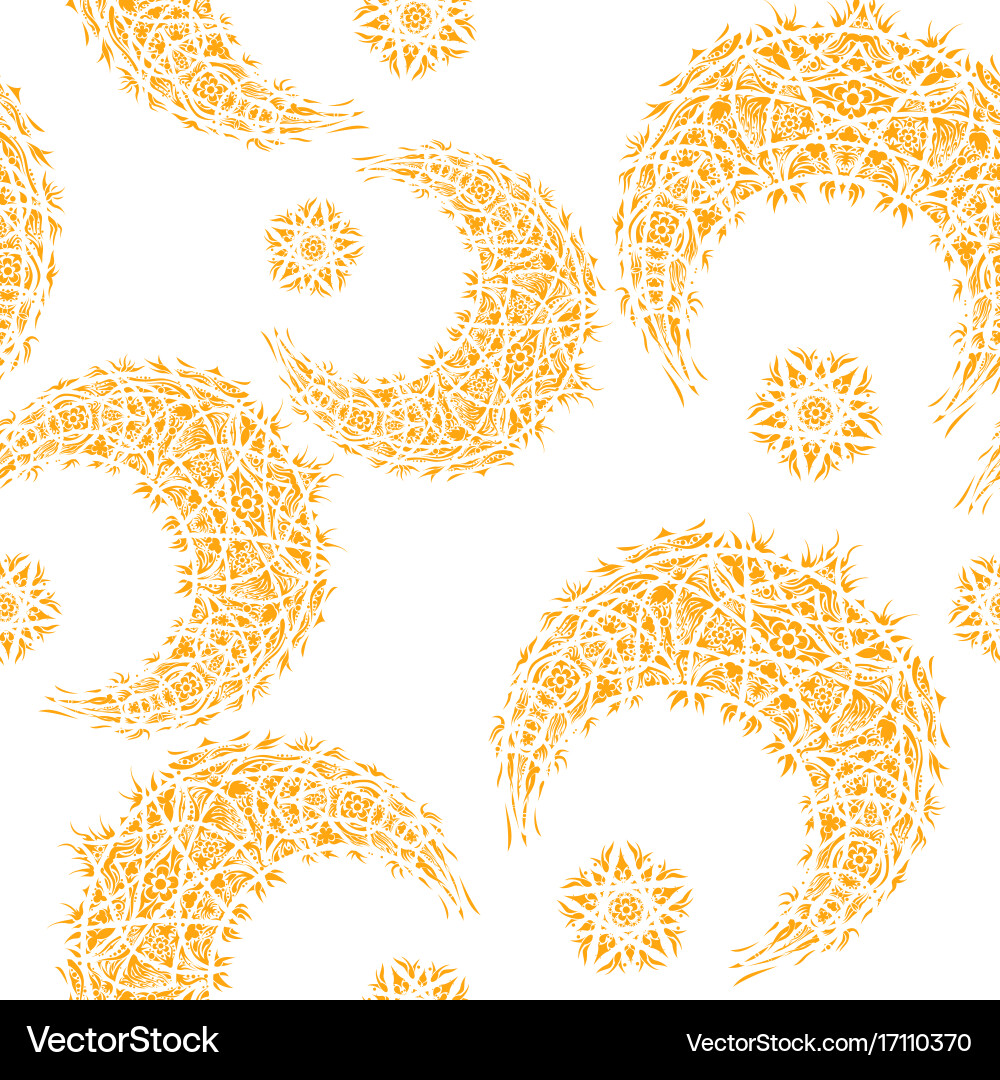 Oriental pattern moon and stars islam arabic Vector Image