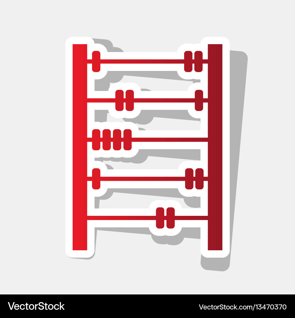 Retro abacus sign new year reddish icon Royalty Free Vector