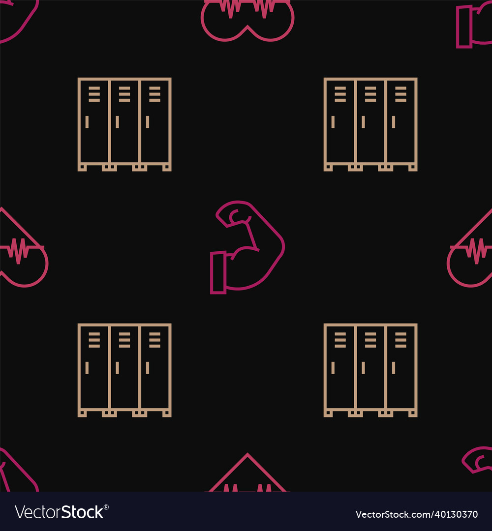 Set line heart rate locker or changing room Vector Image Set line heart rate locker or changing room Vector Image
