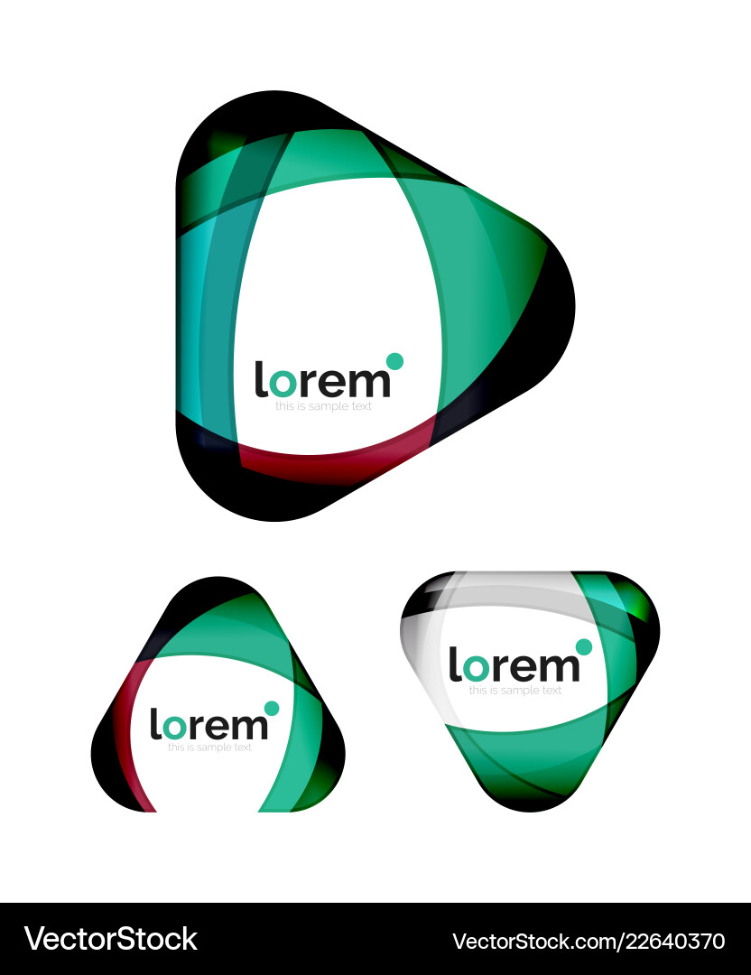 Set of geometric shape convergence logo design Vector Image