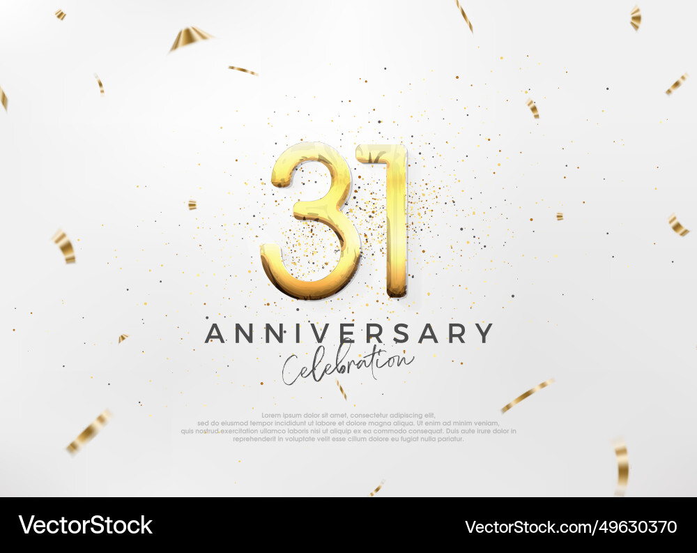 Simple and bright 31st anniversary design Vector Image