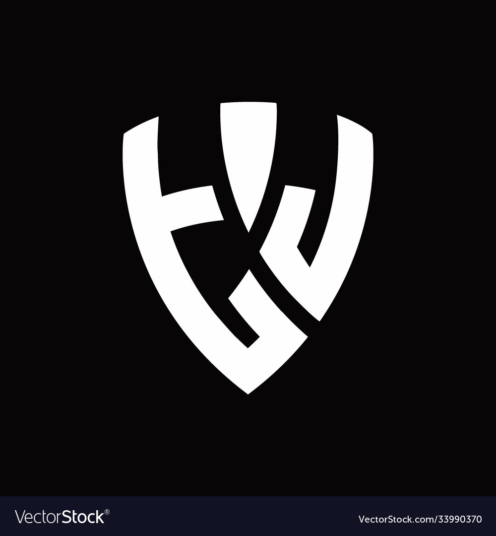 Tj logo monogram with shield elements shape Vector Image