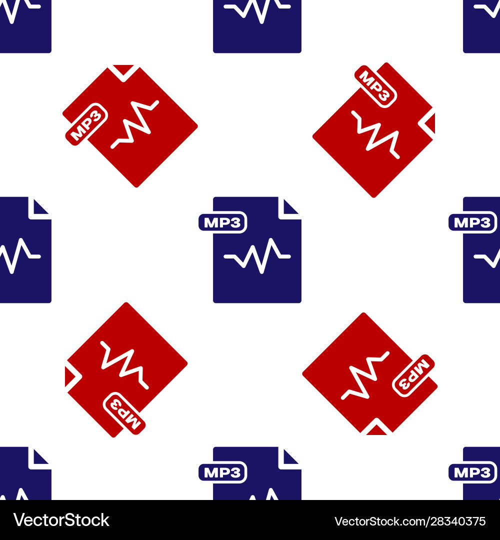 Blue and red mp3 file document download mp3 Vector Image