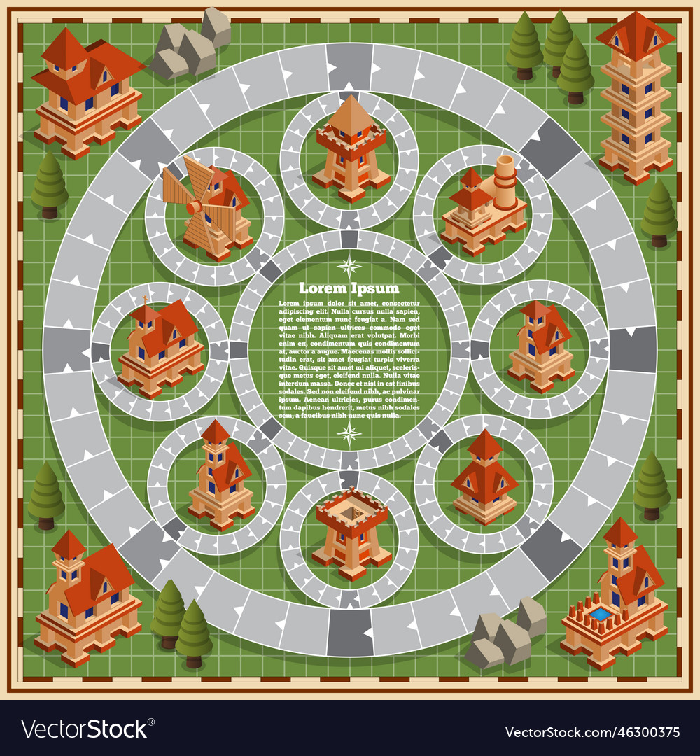 Board game on a medieval theme Royalty Free Vector Image