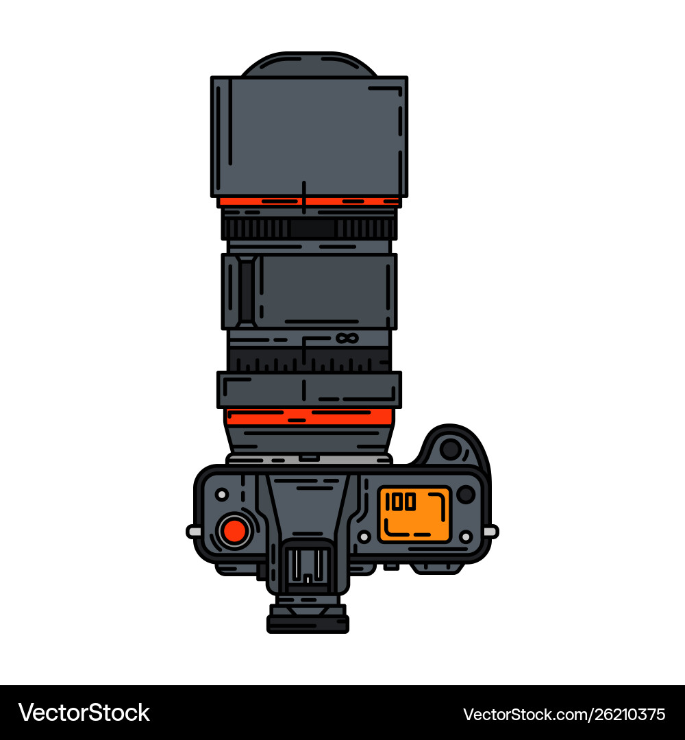 Color icon with digital slr professional Vector Image