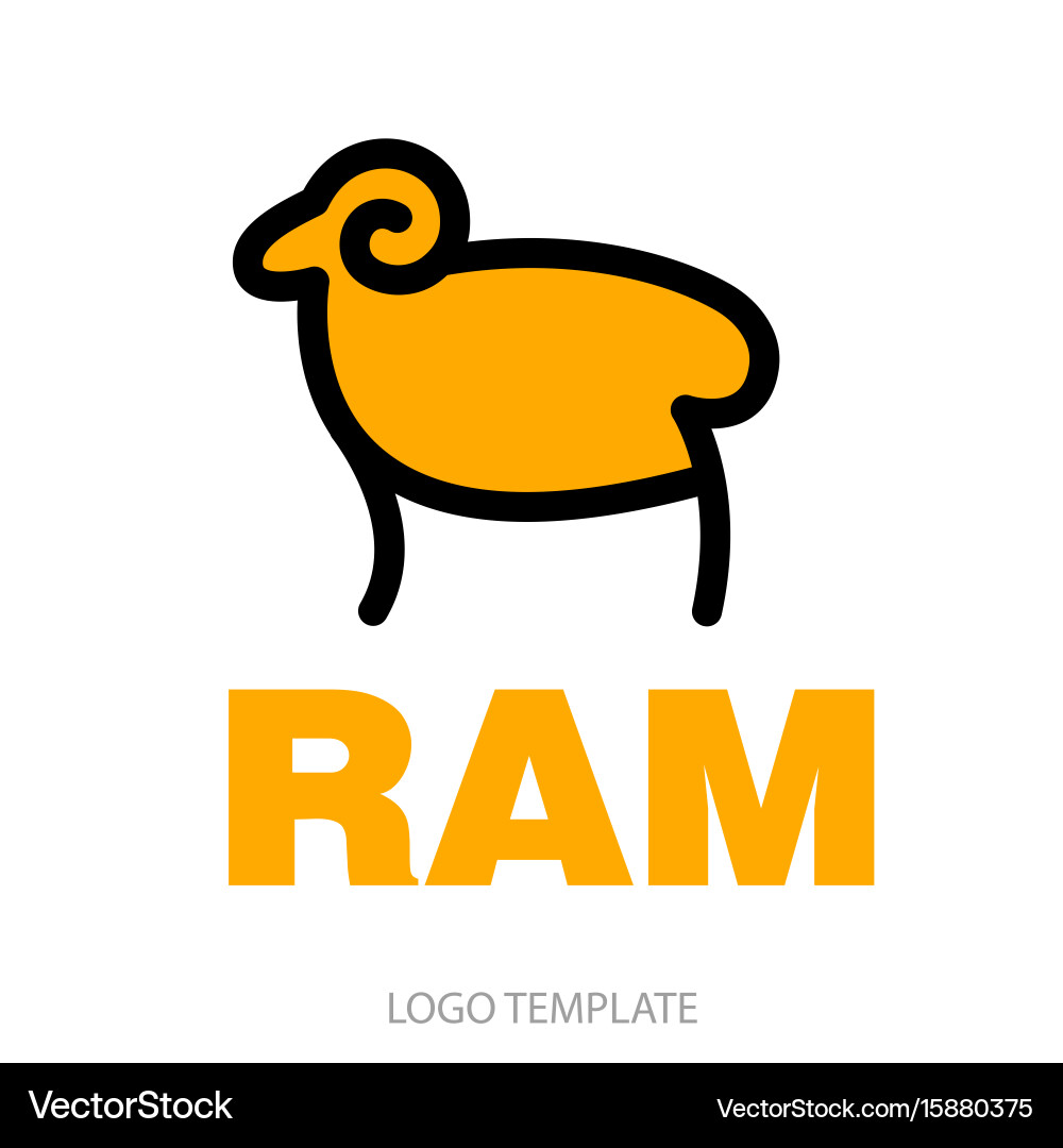 Color stylized drawing of ram Royalty Free Vector Image
