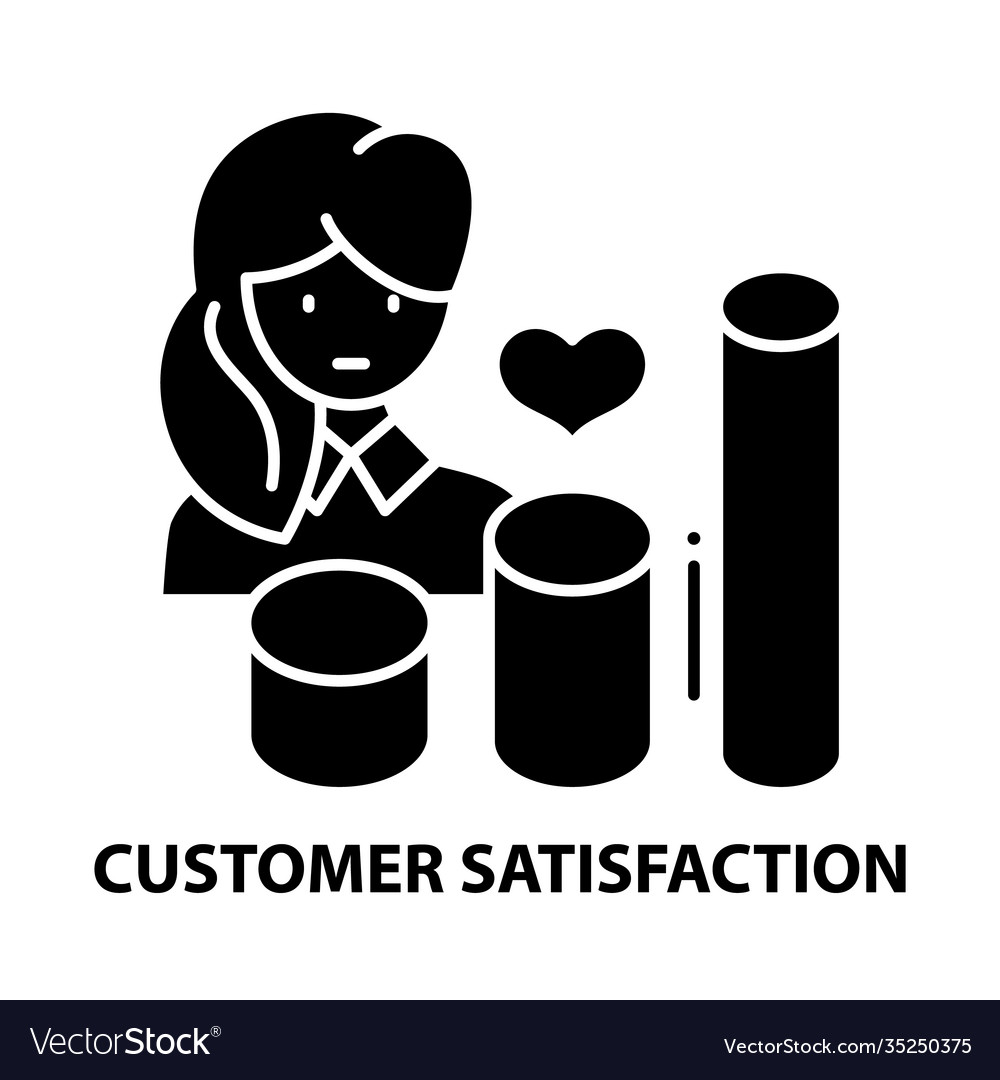 Customer satisfaction icon black sign Royalty Free Vector