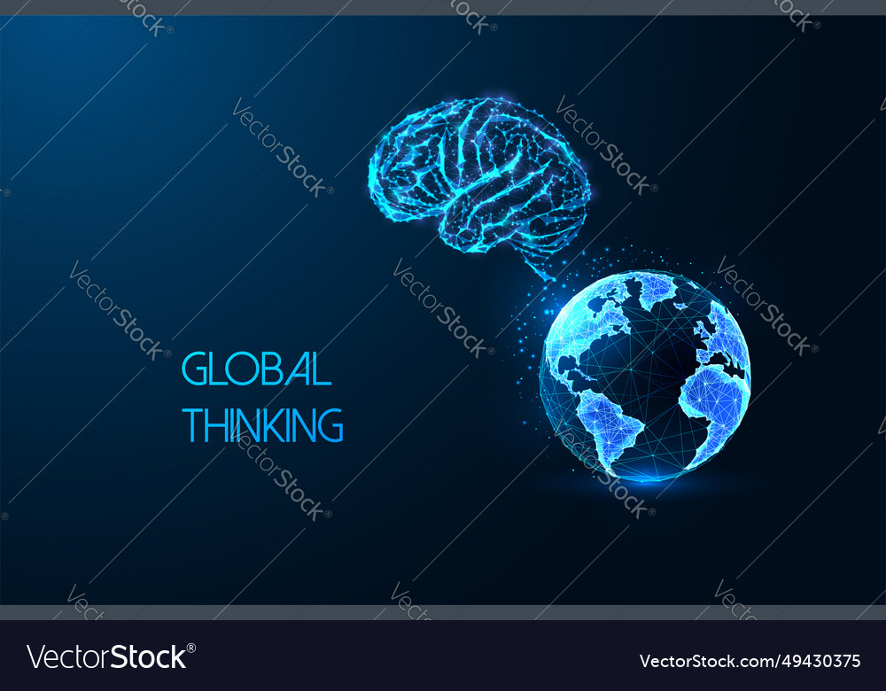Global thinking artificial intelligence Royalty Free Vector