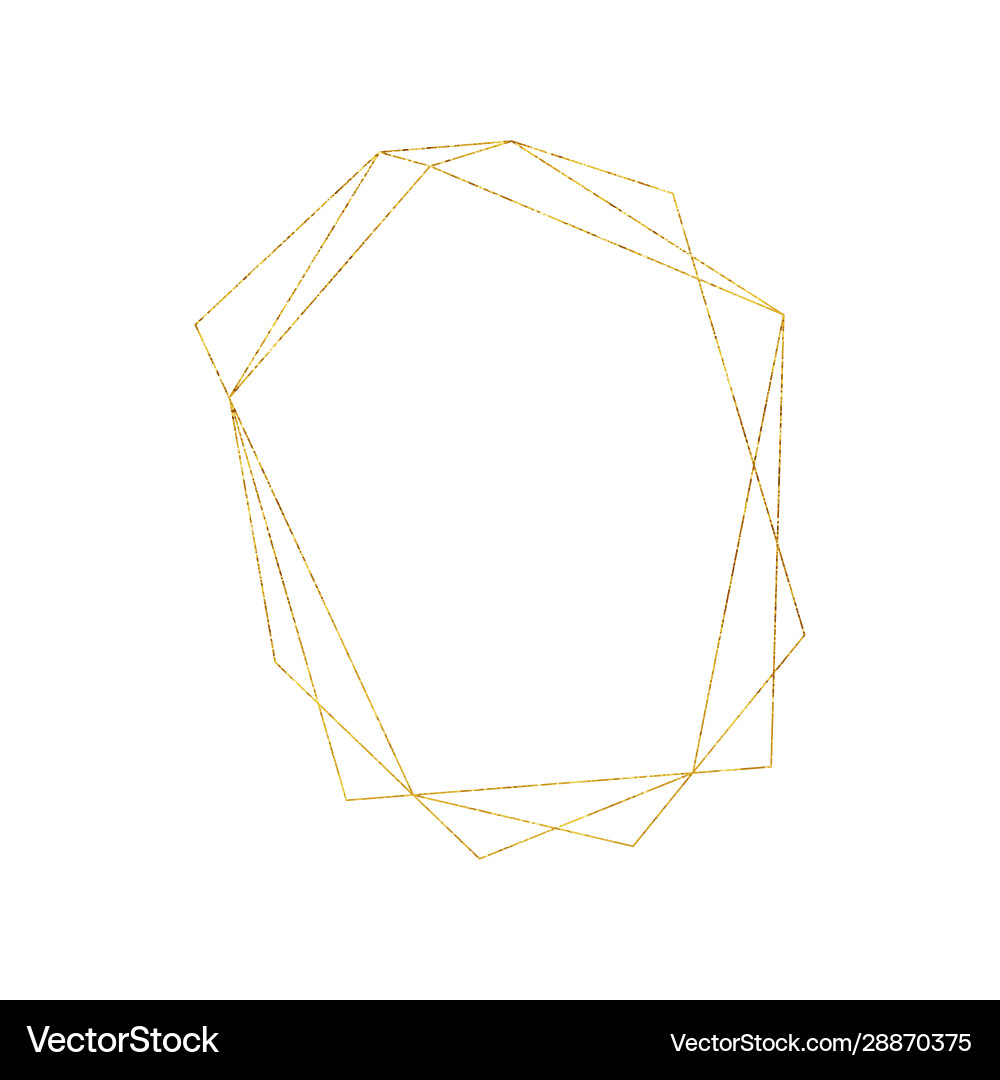 Gold geometric crystal frame with detailed Vector Image