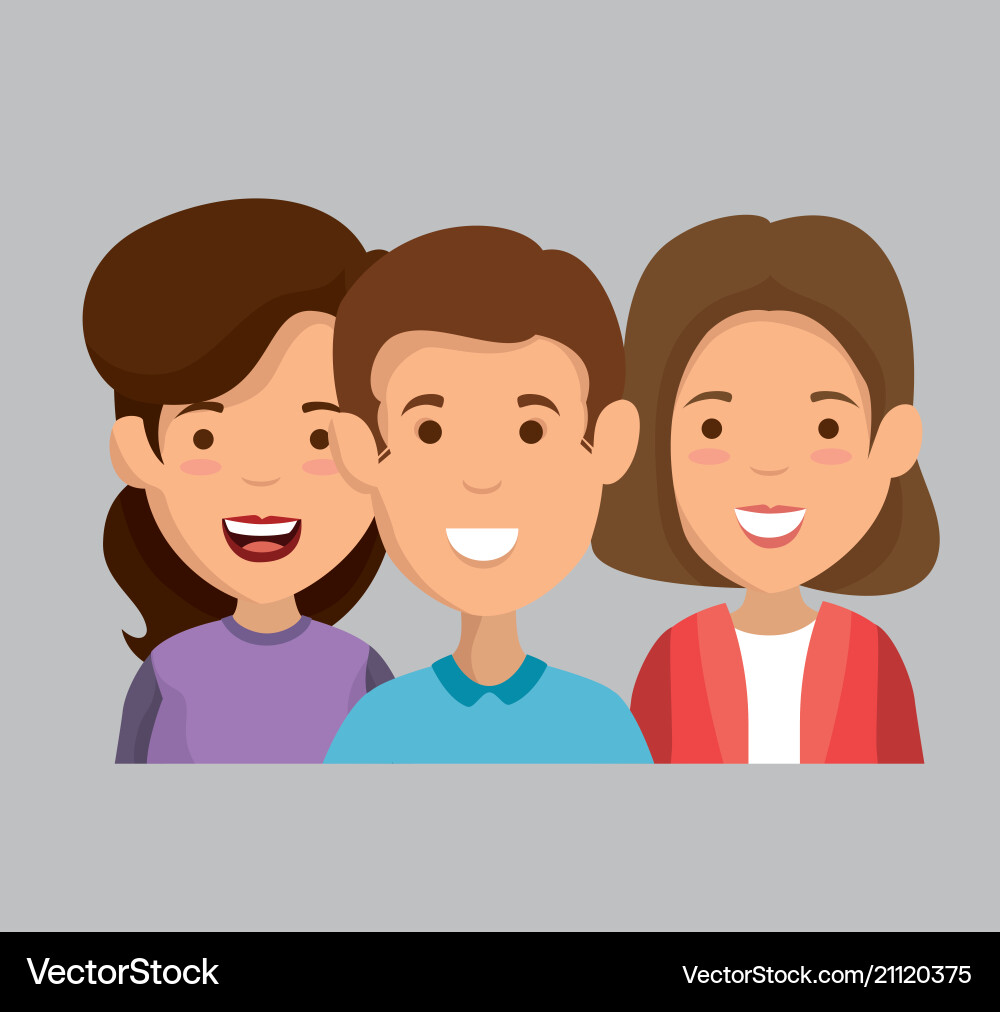 Group of friends characters Royalty Free Vector Image