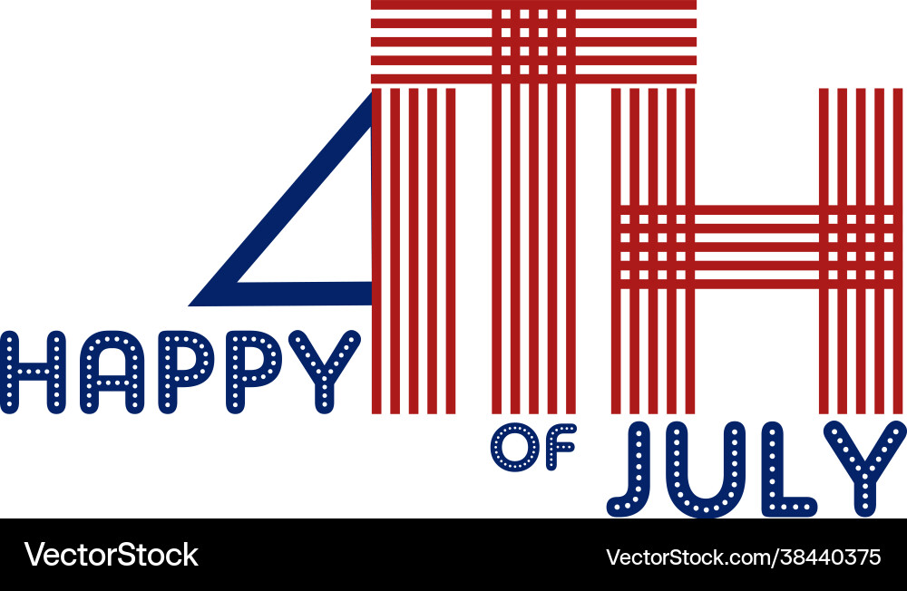 Happy 4th july beautiful lettering Royalty Free Vector Image