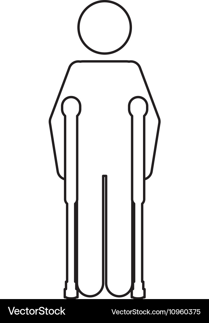 Isolated crutch for disabled people design Vector Image