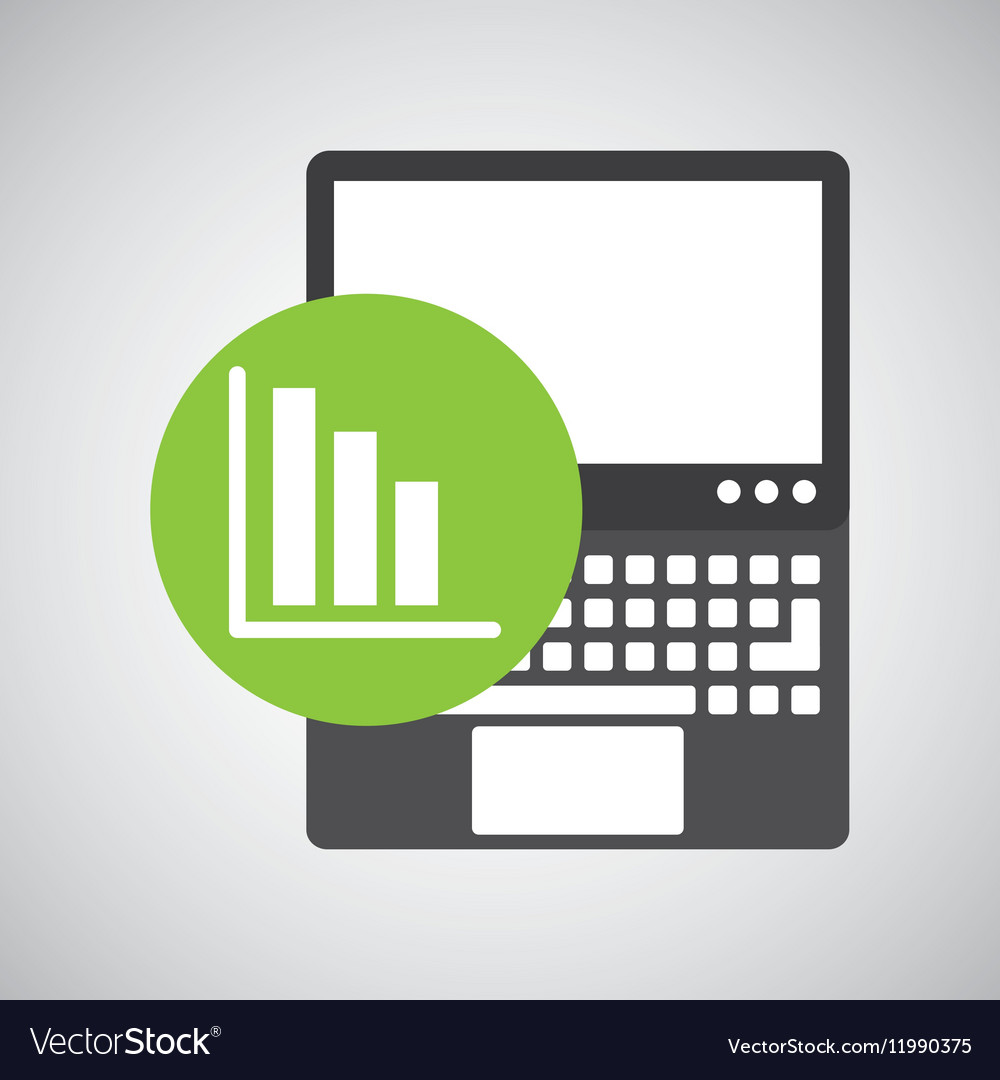 Laptop technology statistics graphics Royalty Free Vector