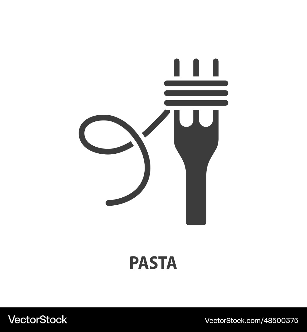 Pasta glyph icon symbol italian for web Royalty Free Vector