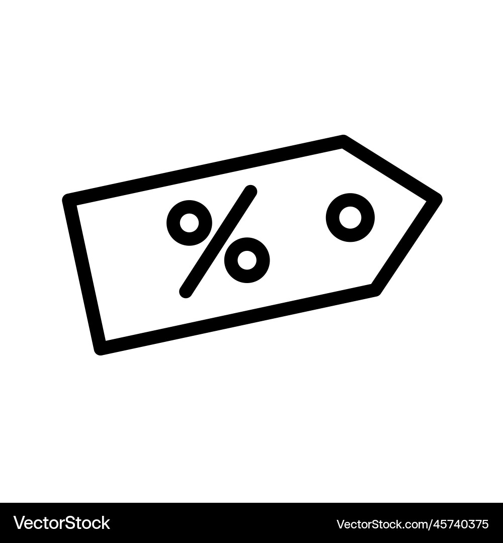 Percentage tag icon or discount tag Royalty Free Vector