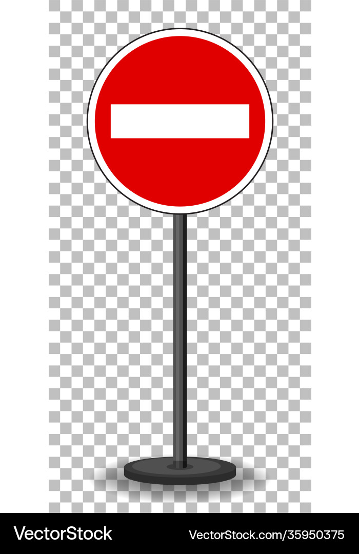 Red traffic sign on transparent background Vector Image