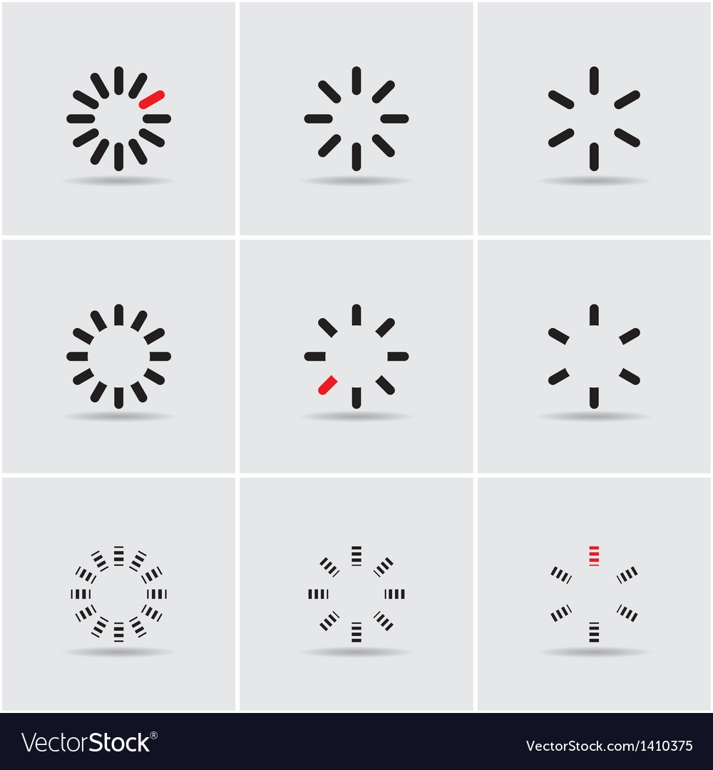 Set of progress indicators Royalty Free Vector Image