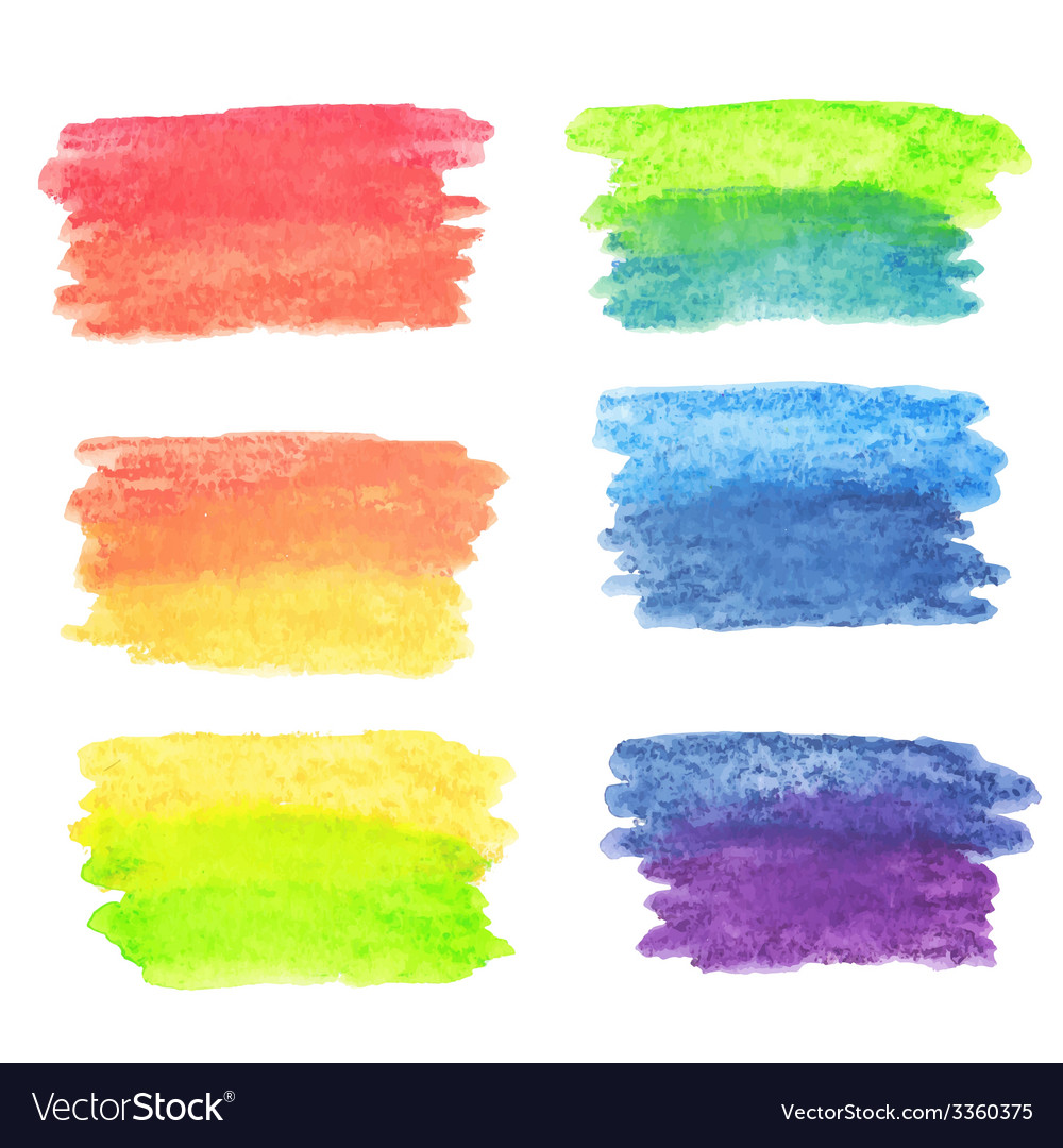 Set of rainbow watercolor banners Royalty Free Vector Image