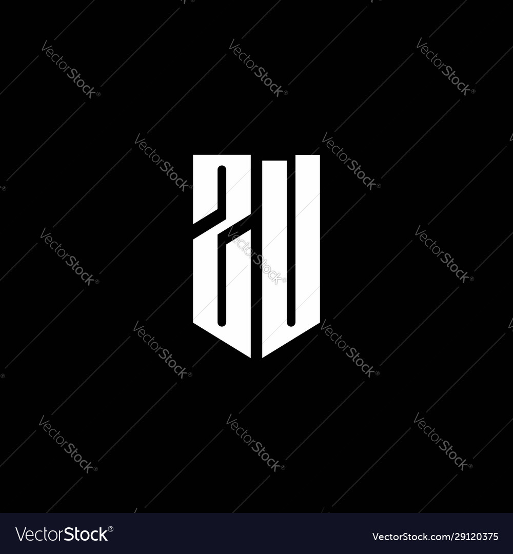 Zu logo monogram with emblem style isolated Vector Image Zu logo monogram with emblem style isolated Vector Image