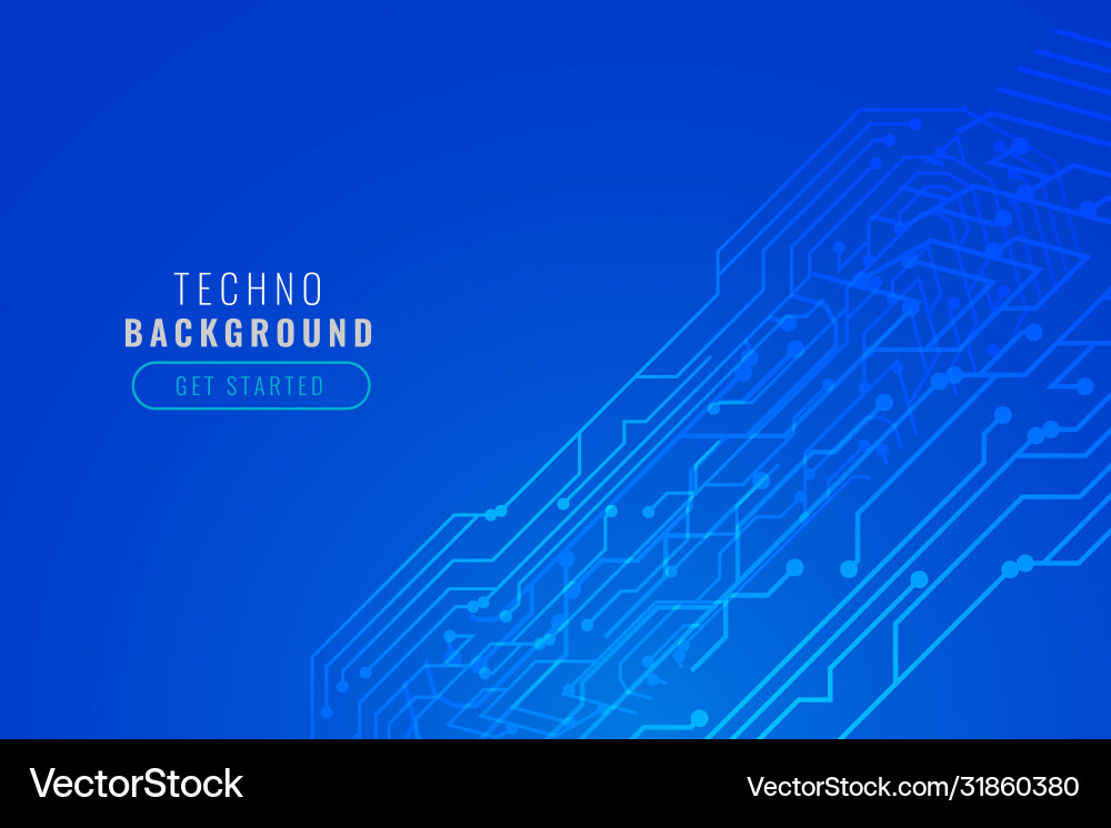 Blue digital technology circuit lines background Vector Image