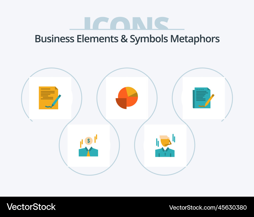 Business elements and symbols metaphors flat icon Vector Image