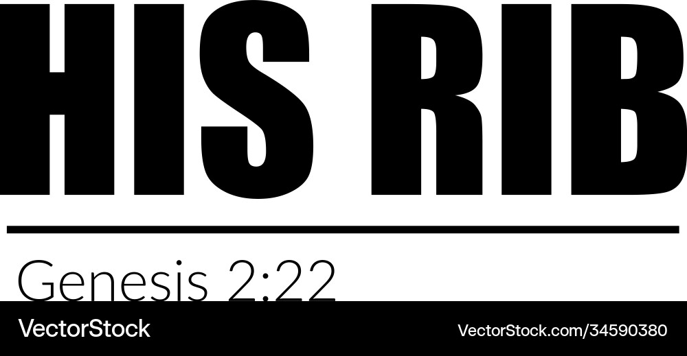Christian quote design - his rib Royalty Free Vector Image