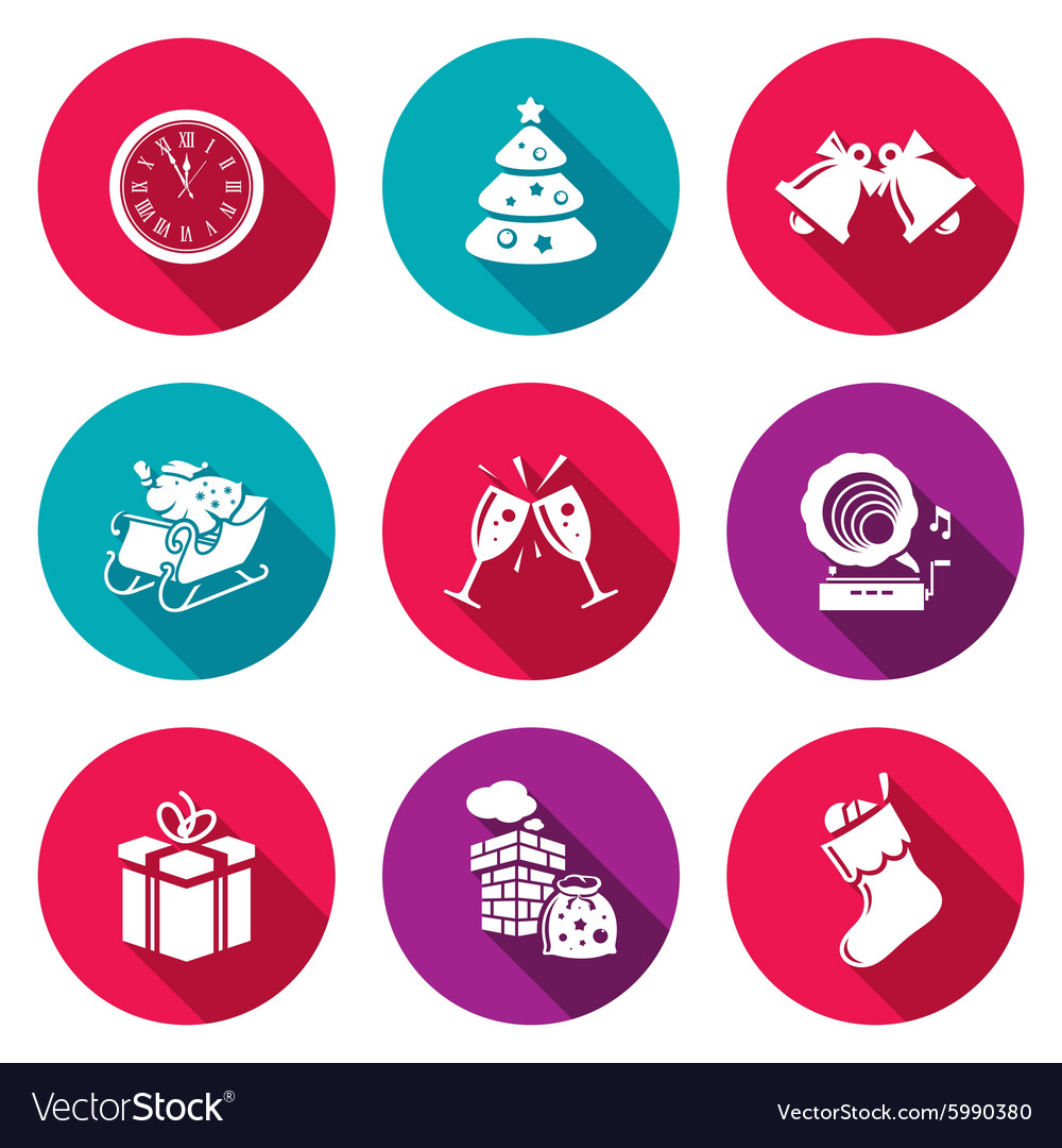 Christmas icons set Royalty Free Vector Image - VectorStock
