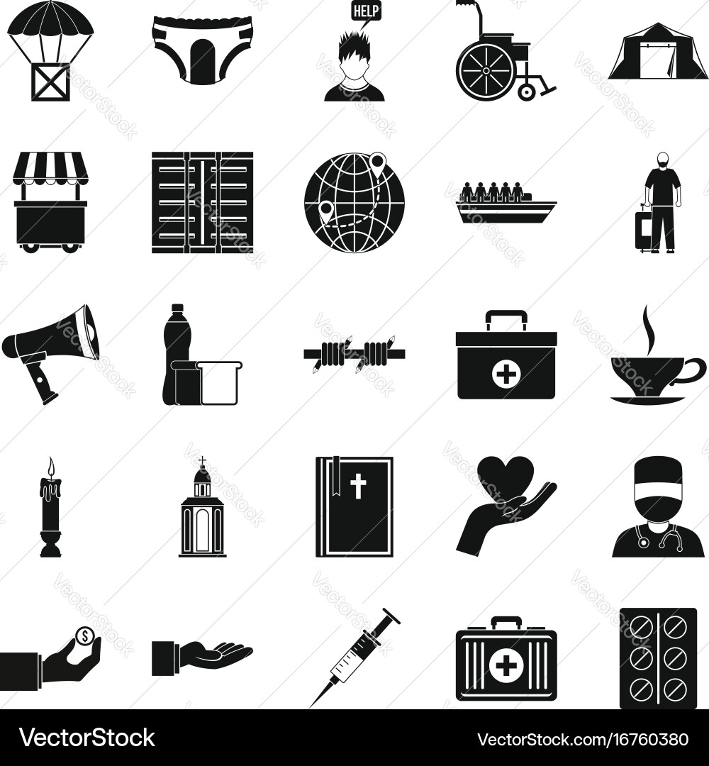 Deposit icons set simple style Royalty Free Vector Image