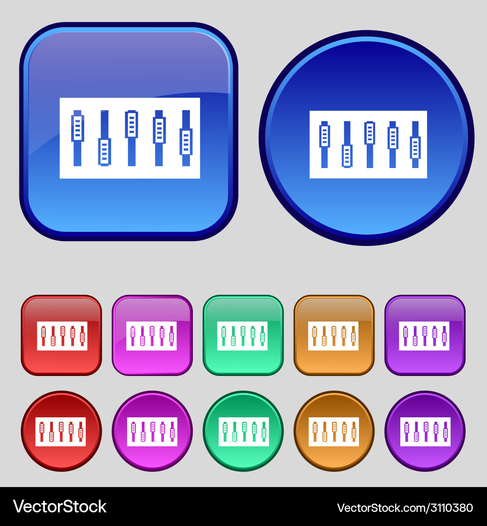 Dj console mix handles and buttons icon symbol Vector Image