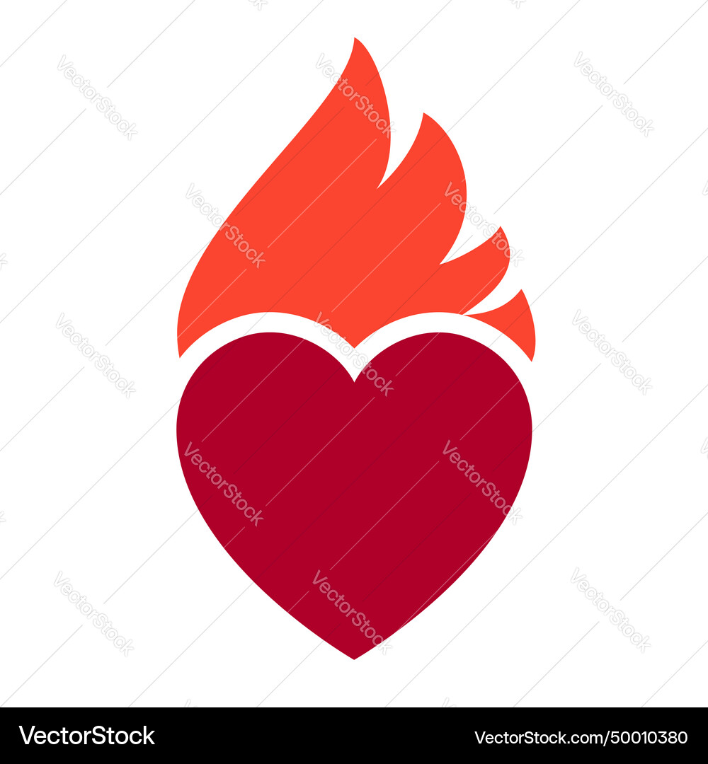 Fire flame icon hot heart symbol for logo Vector Image