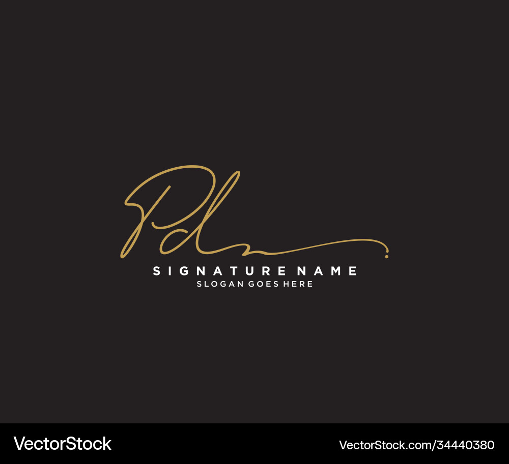 Letter pd signature logo template Royalty Free Vector Image
