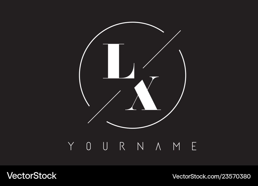 Lx letter logo with cutted and intersected design Vector Image
