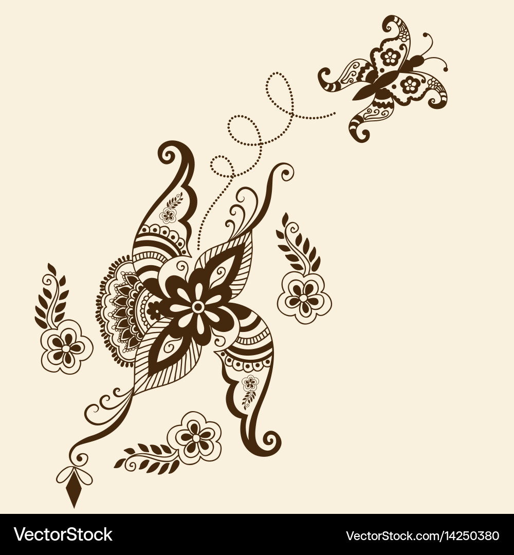 Mehndi ornament traditional Royalty Free Vector Image