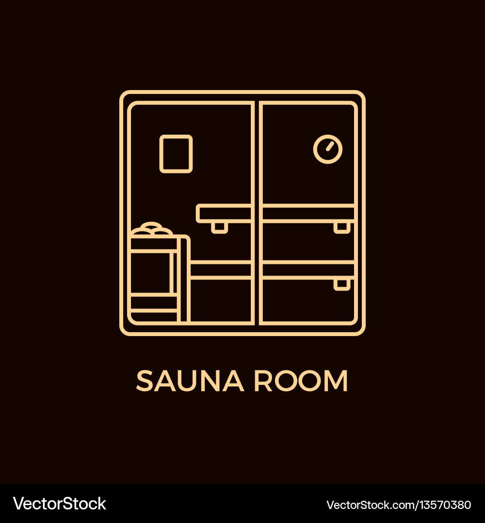 Modern line style sauna logotype template Vector Image