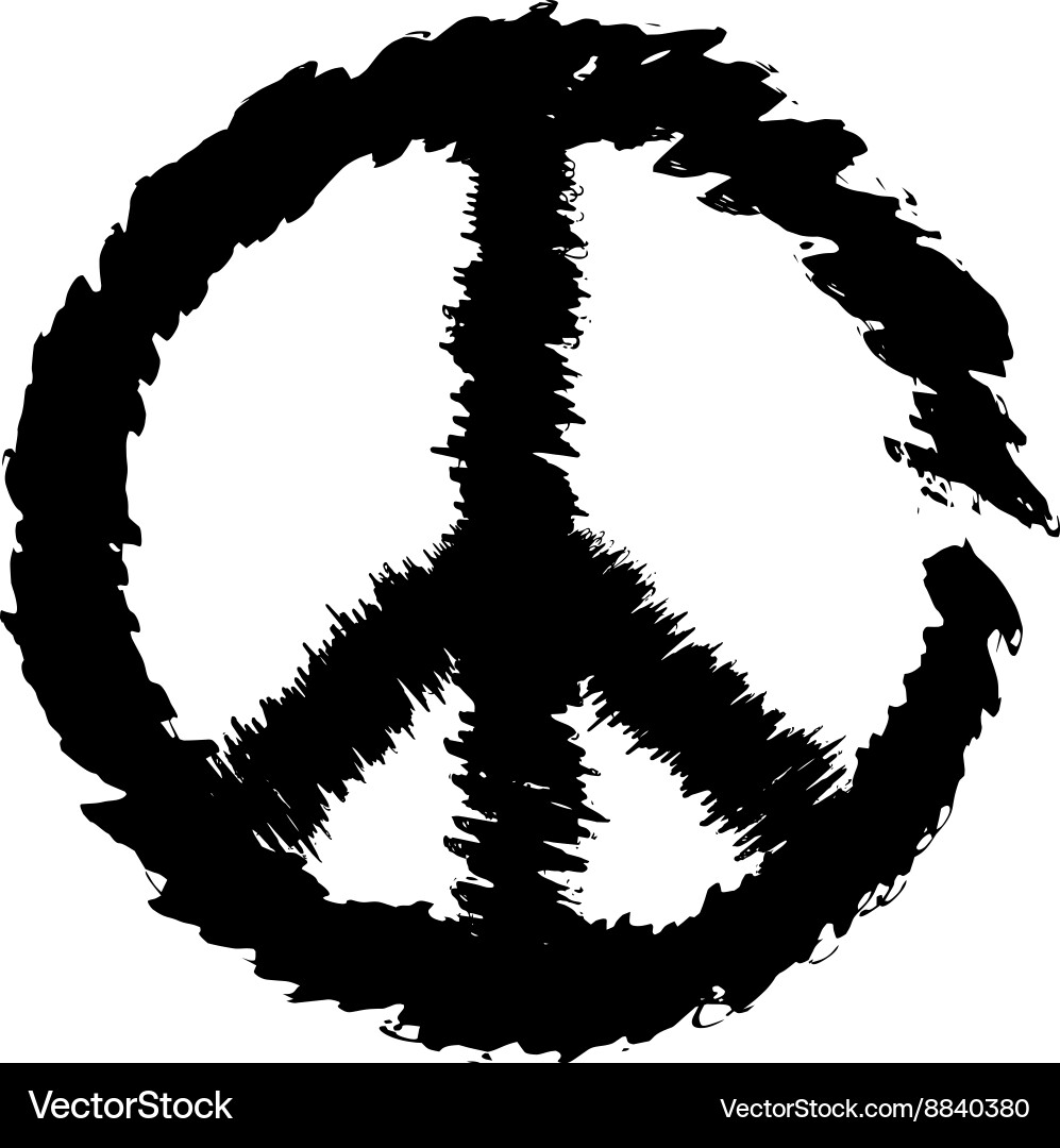 Peace symbol icon friendship pacifism Royalty Free Vector