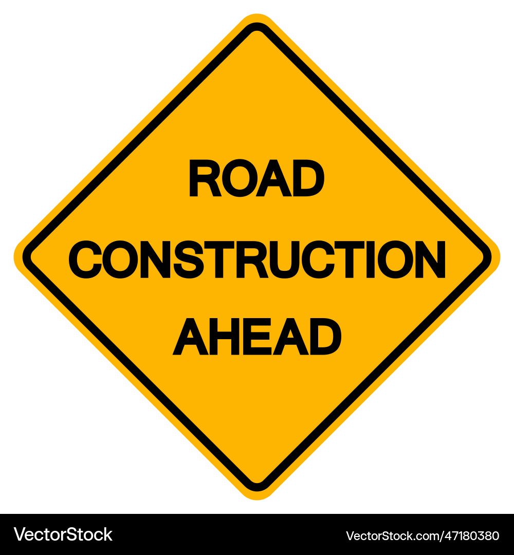 Road construction ahead traffic symbol sign Vector Image