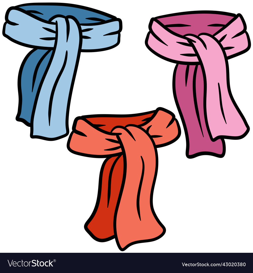 Set of warm winter scarf Royalty Free Vector Image